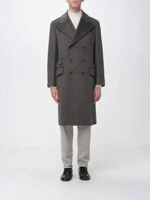 Brunello Cucinelli Double-breasted Merino Wool Knee-length Coat - Mud