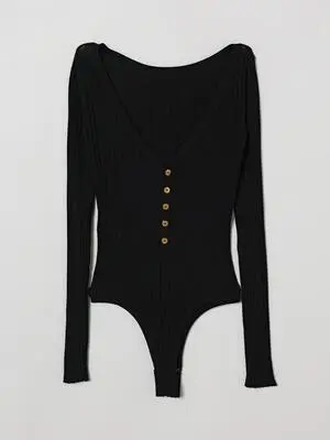 Elisabetta Franchi Transparent Viscose Knit Bodysuit