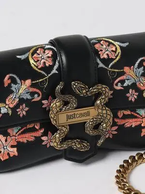 Just Cavalli Embroidered Synthetic Leather Crossbody Bag