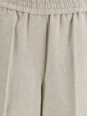 Brunello Cucinelli Herringbone Wide-leg Trousers