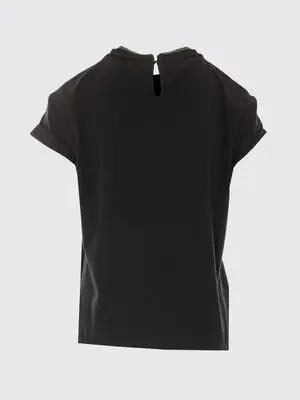 Brunello Cucinelli Stretch Cotton Crew Neck T-shirt With Monili Embroidery - Black