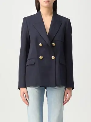 Palm Angels Double Breasted Blazer With Embroidered Palm Trees
