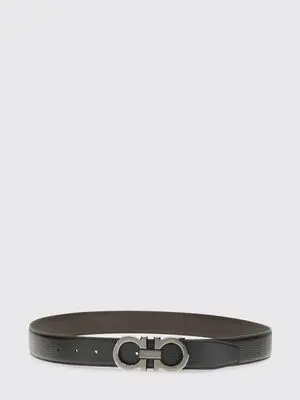 FERRAGAMO Gancini Grained Calfskin Leather Belt