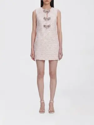 SELF-PORTRAIT Bouclé Mini Dress With Sequin Appliqués And Bow Detail