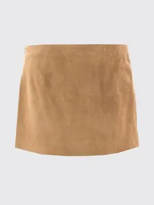 Khaite Mid-rise Suede Leather Pencil Mini Skirt