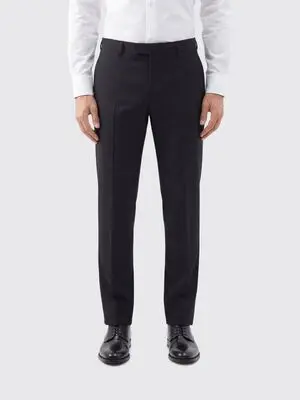 BOSS Virgin Wool Blend Tailored Trousers - Black