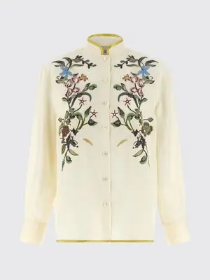 Valentino Garavani Linen Shirt With Floral Print - Beige