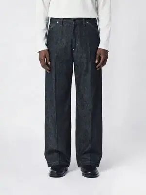LEMAIRE Wide Leg Cotton Denim Jeans - Dust
