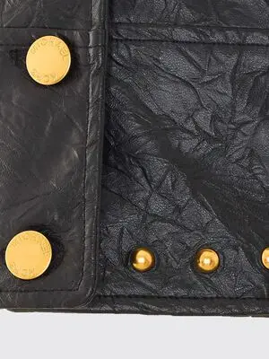 Michael Kors Cropped Studded Faux Leather Biker Jacket