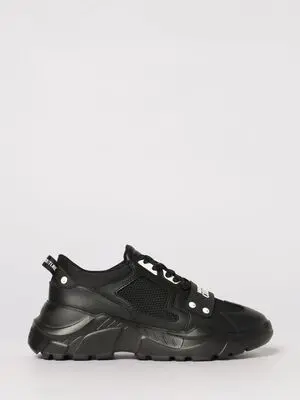 Versace Leather And Mesh Sneakers - Black