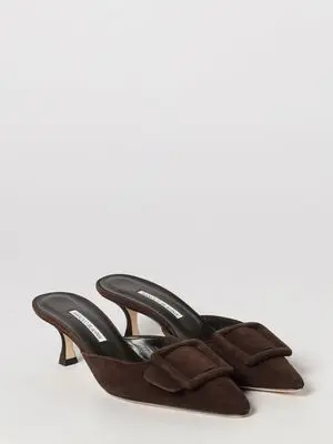 Manolo Blahnik Buckled Mules