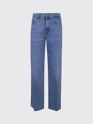 7 For All Mankind Wide Leg Denim Trousers - Gnawed Blue
