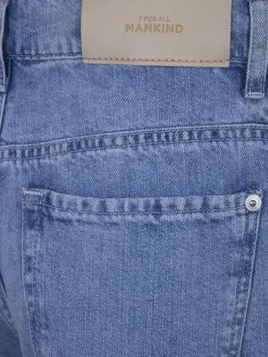 7 For All Mankind Wide Leg Denim Trousers - Gnawed Blue