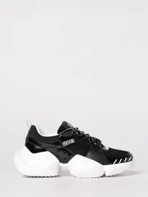 Versace Mesh And Leather Sneakers - Black