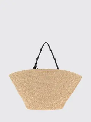 JIL SANDER Large Raffia Tote Bag With Braided Handle - Beige