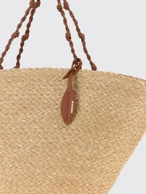 JIL SANDER Large Tangle Raffia Tote Bag With Braided Handle