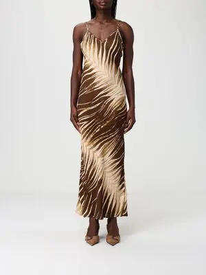 Just Cavalli Printed Viscose Midi Dress - Brown