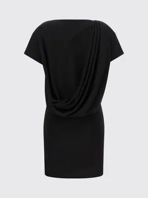 Jacquemus Asymmetric Draped Viscose Jersey Sheath Mini Dress - Black