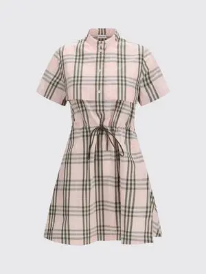 Burberry Check Cotton Chemisier Dress - Pink