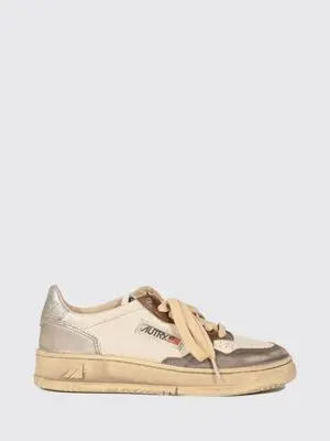 AUTRY Medalist Low Super Vintage Bi-leather Sneakers With Worn Effect - Grey