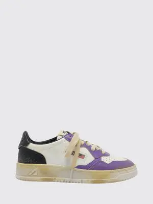 AUTRY Autry Medalist Low Super Vintage Bi-Leather Sneakers With Worn Effect Violet