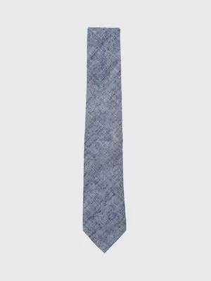Emporio Armani Silk And Linen Tie - Blue
