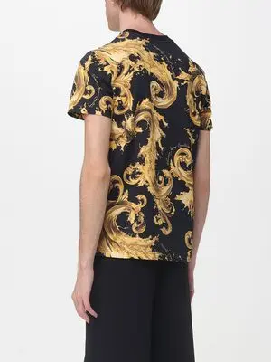 Versace Cotton T-shirt With Baroque Print