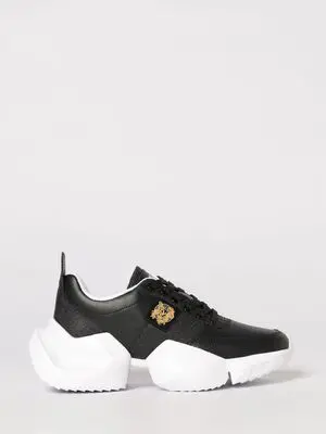 Versace Leather And Lurex Mesh Sneakers - Black