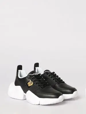 Versace Leather And Lurex Mesh Sneakers