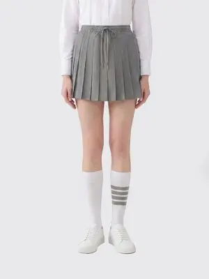 Thom Browne Pleated Wool Skirt - Grey