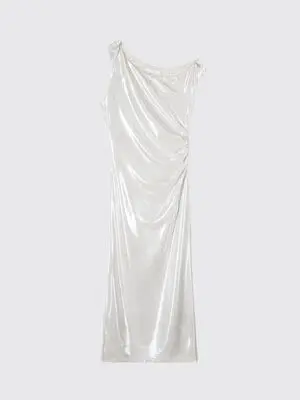 Patrizia Pepe Metallic Draped Midi Dress