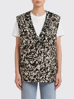 Dries Van Noten Abstract Pattern Crepe Vest - Black