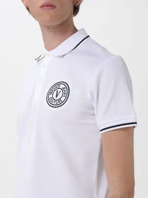 Versace Cotton Polo Shirt With Logo - White