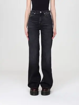 7 For All Mankind Straight Jeans In Denim - Black