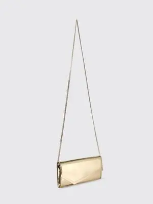 JIMMY CHOO Emmie Patent Leather Mini Bag With Removable Chain Strap - Gold