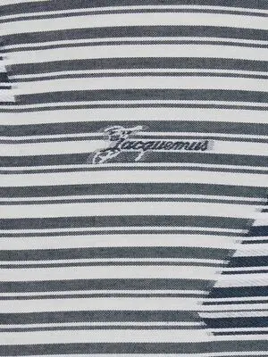Jacquemus The Plage Striped Graphic Print Cotton Bowling Shirt