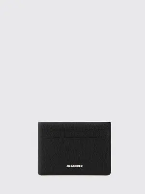 JIL SANDER Grained Calfskin Card Holder With Laminated Logo And Four Slots - Black