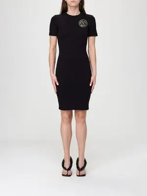 Versace Stretch Cotton Mini Dress - Black