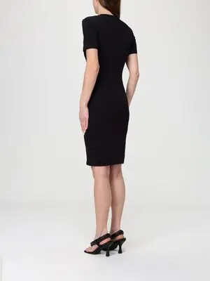 Versace Stretch Cotton Mini Dress With Logo