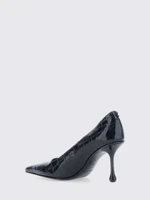 JIMMY CHOO Ixia 80 Crocodile-effect Patent Leather Pumps - Marine
