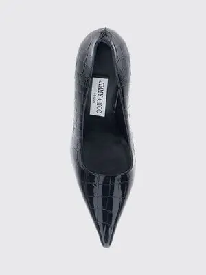 JIMMY CHOO Ixia 80 Crocodile-effect Patent Leather Pumps - Marine