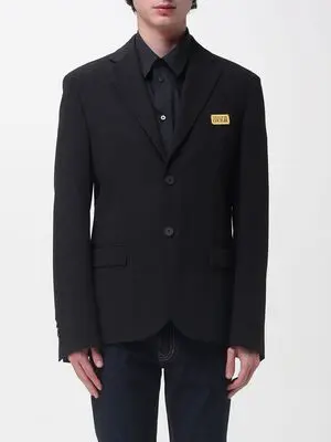 Versace Wool Blend Single Breasted Blazer - Black