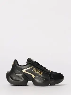 Versace Leather And Mesh Sneakers - Black