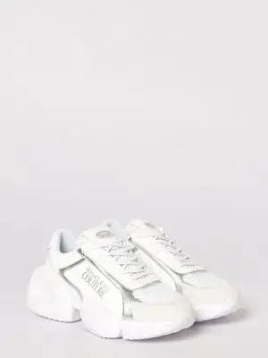 Versace Leather And Mesh Lace-up Sneakers - Brown