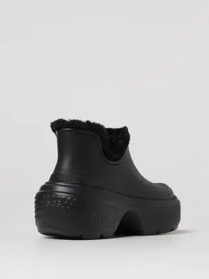 CROCS Platform Chelsea Boots With Faux Fur Lining - Black