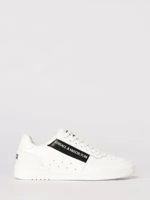 Versace Leather Sneakers With Logo - White