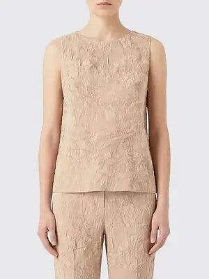 Giorgio Armani Pleated Crêpe Sleeveless Top - Nude