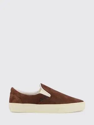 TOM FORD Perforated Suede Calfskin Slip-on Sneakers - Cream