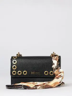 Just Cavalli Grained Synthetic Leather Bag With Scarf - Black