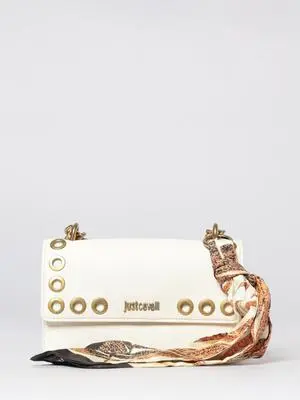 Just Cavalli Grained Synthetic Leather Bag With Scarf - White